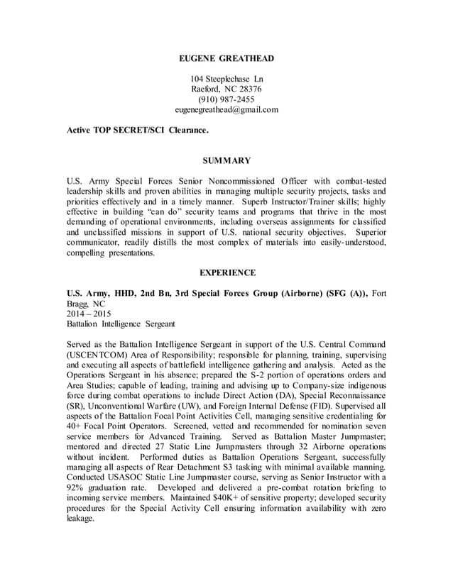 Greathead, Eugene Resume - Center Format | DOCX