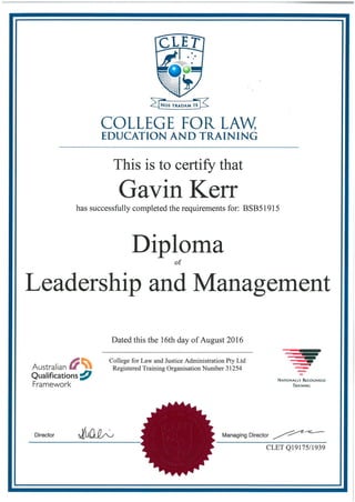 Diploma of Leadership and Management | PDF