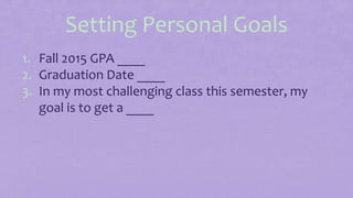 Learning Styles Goal Setting PwrPt | PPT