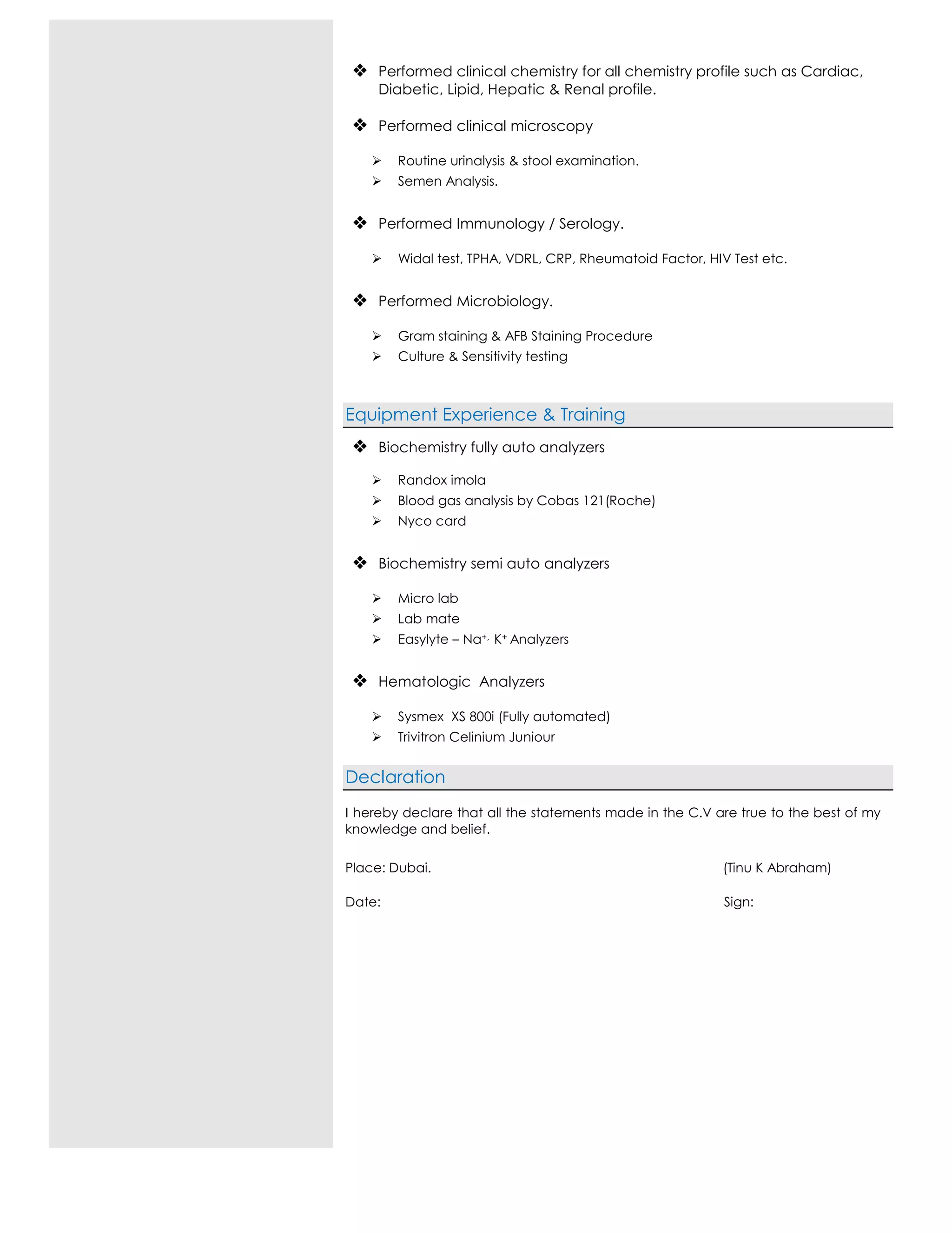 Tinu K Abraham CV (1) | PDF