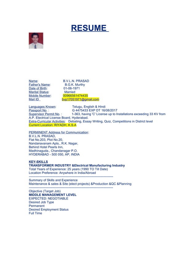 Prasad Resume | PDF