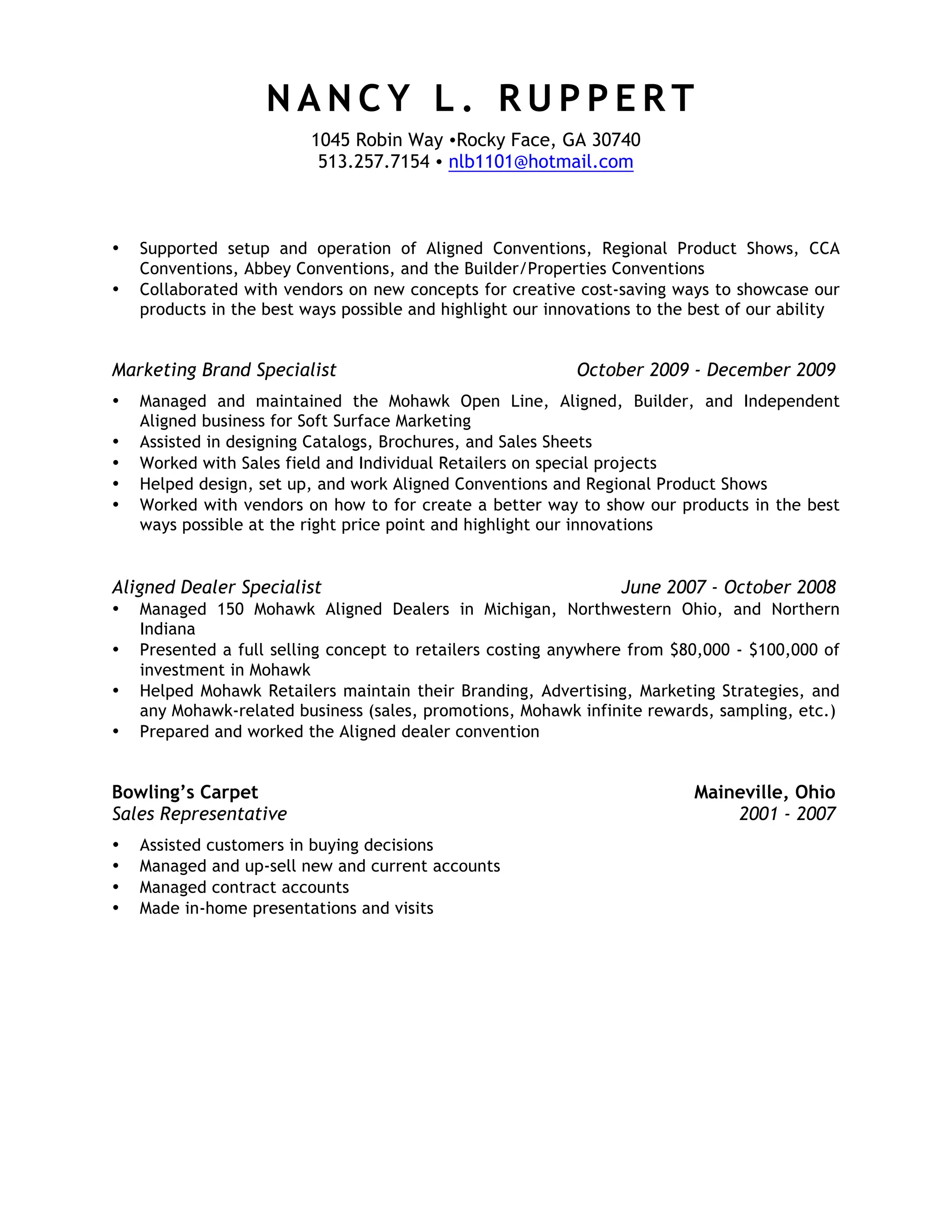 Nancy Ruppert Resume - FINAL | PDF