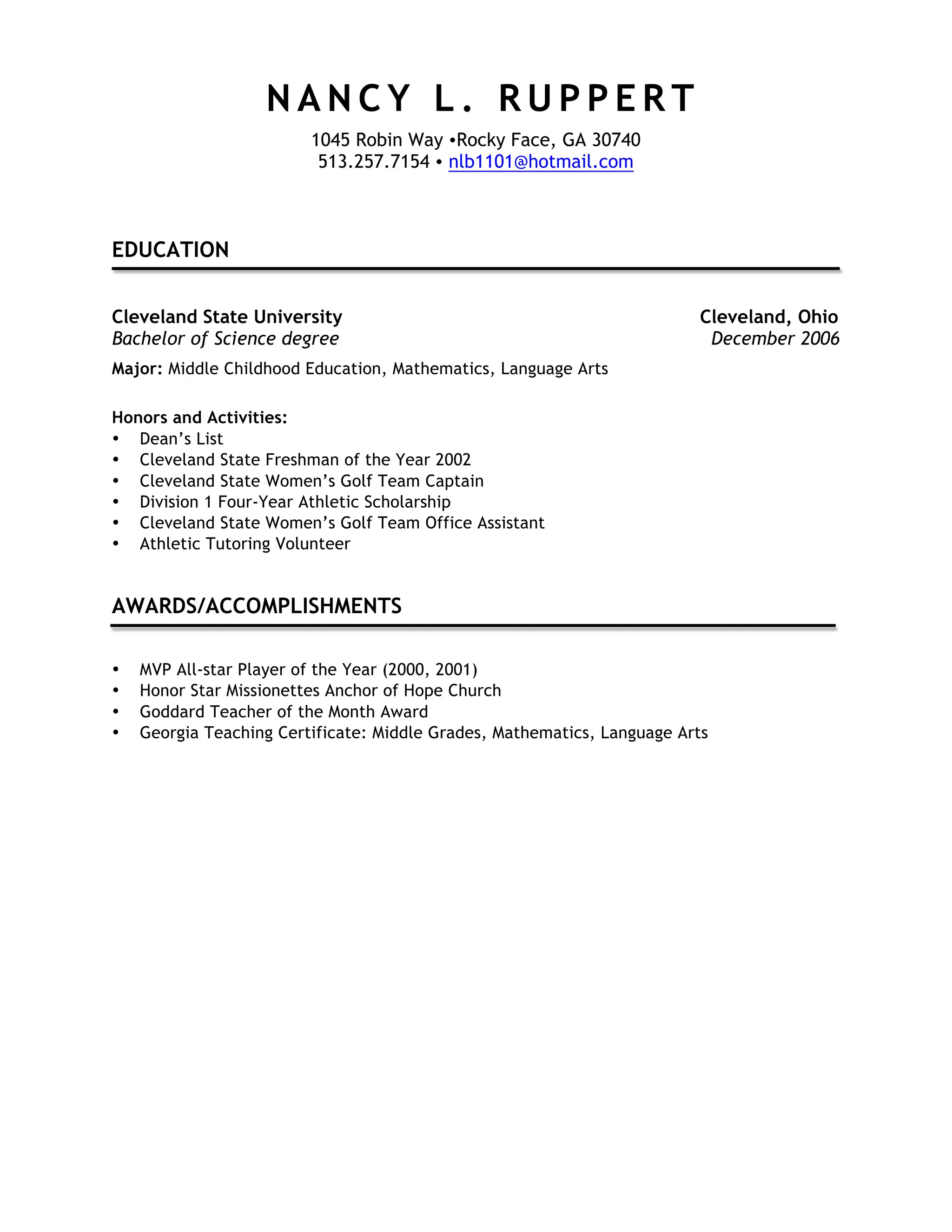 Nancy Ruppert Resume - FINAL | PDF