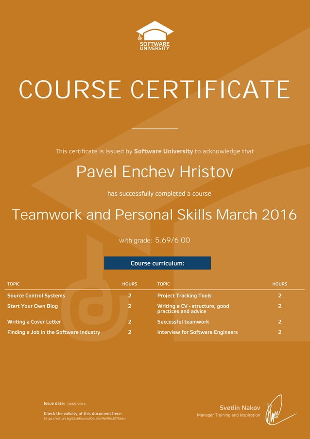Teamwork-and-Personal-Skills-March-2016-Certificate | PDF