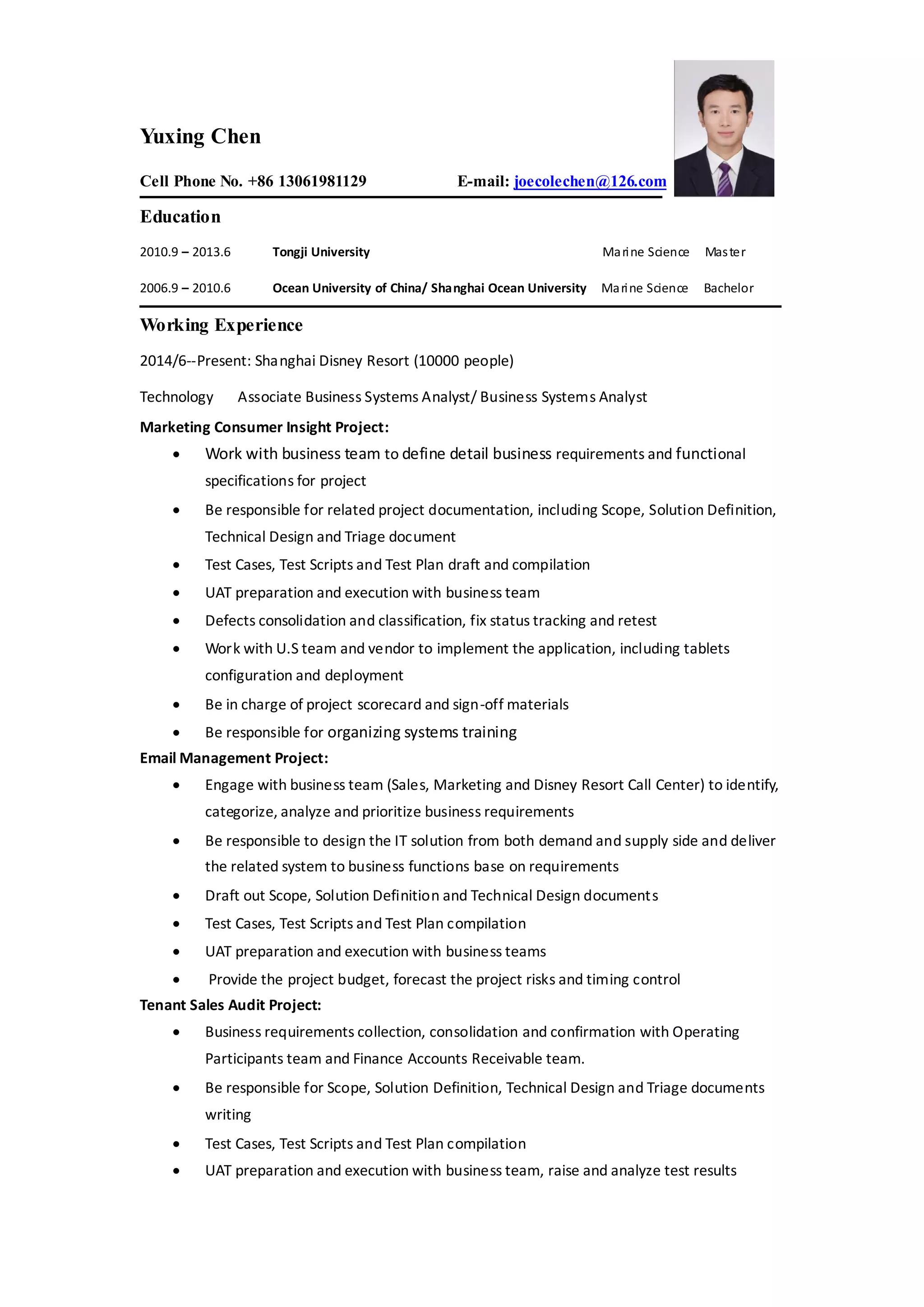 Resume Yuxing Chen | PDF