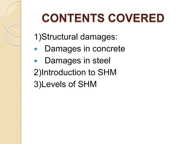 STRUCTURAL DAMAGE DETECTION USING WAVELET APPROACH | PPT