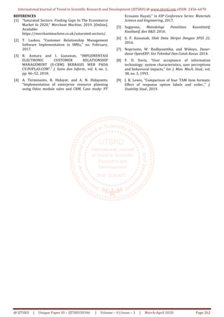 Evaluation of the use of Open Source Based E CRM in MSMEs with Technology Acceptance Model Tam | PDF