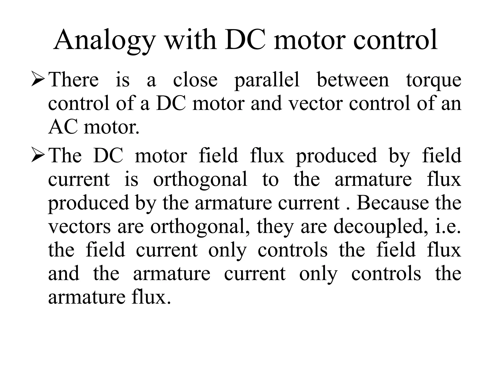 Vector Control of AC Induction Motors | PPTX