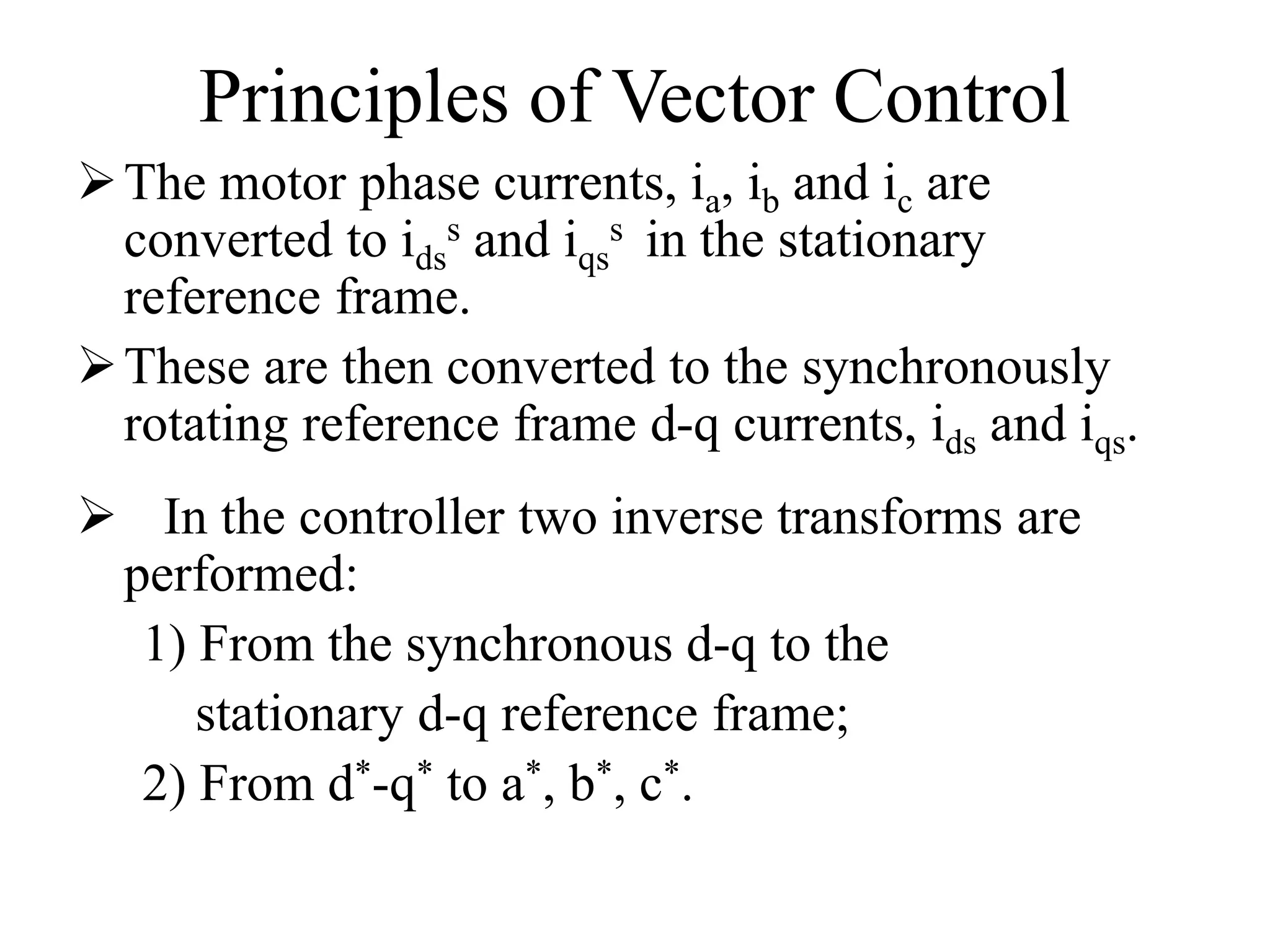 Vector Control of AC Induction Motors | PPTX