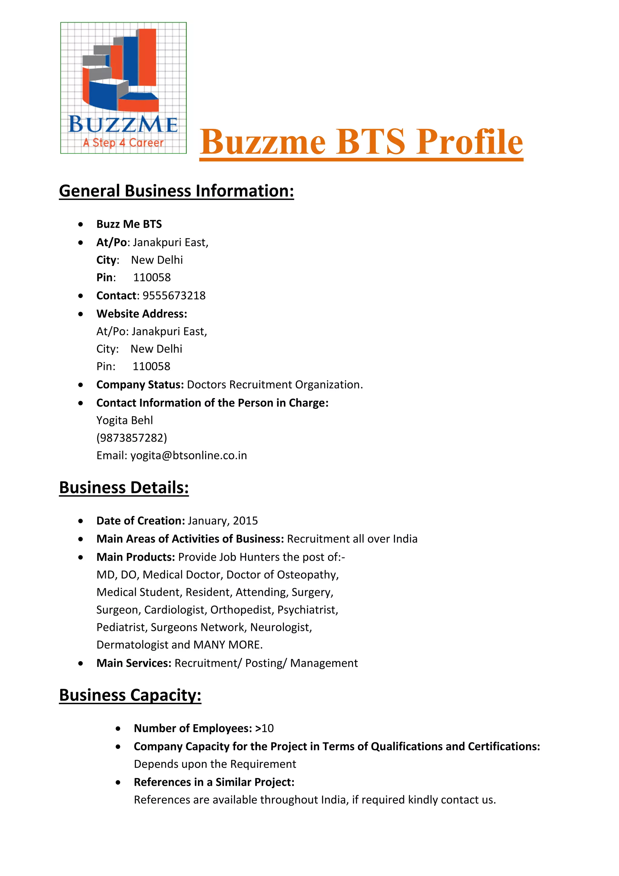 Buzzme BTS Profile | PDF