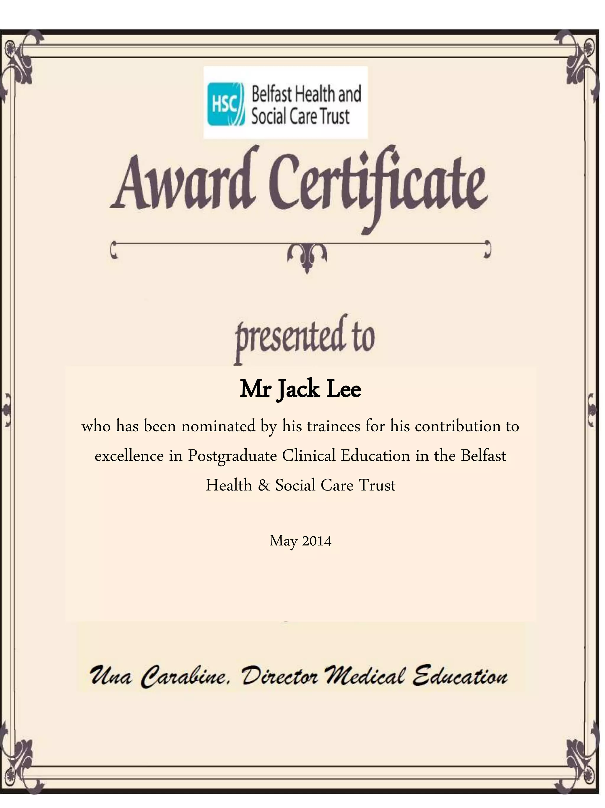 Educator Certificate JLee | PDF