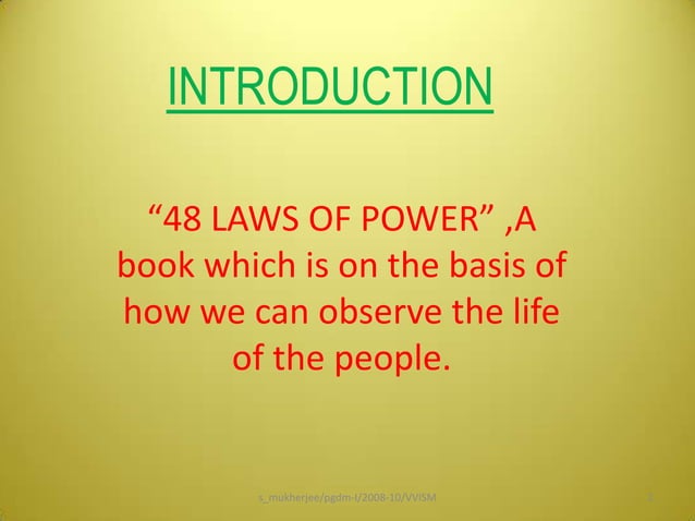48 Laws Of Power | PPTX