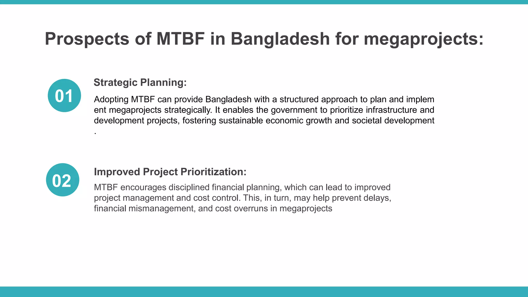 The role of MTBF in managing finance of megaprojects in Bangladesh | PPTX
