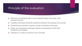 Purpose, Principle, Scope of Test and Evaluation | PPTX