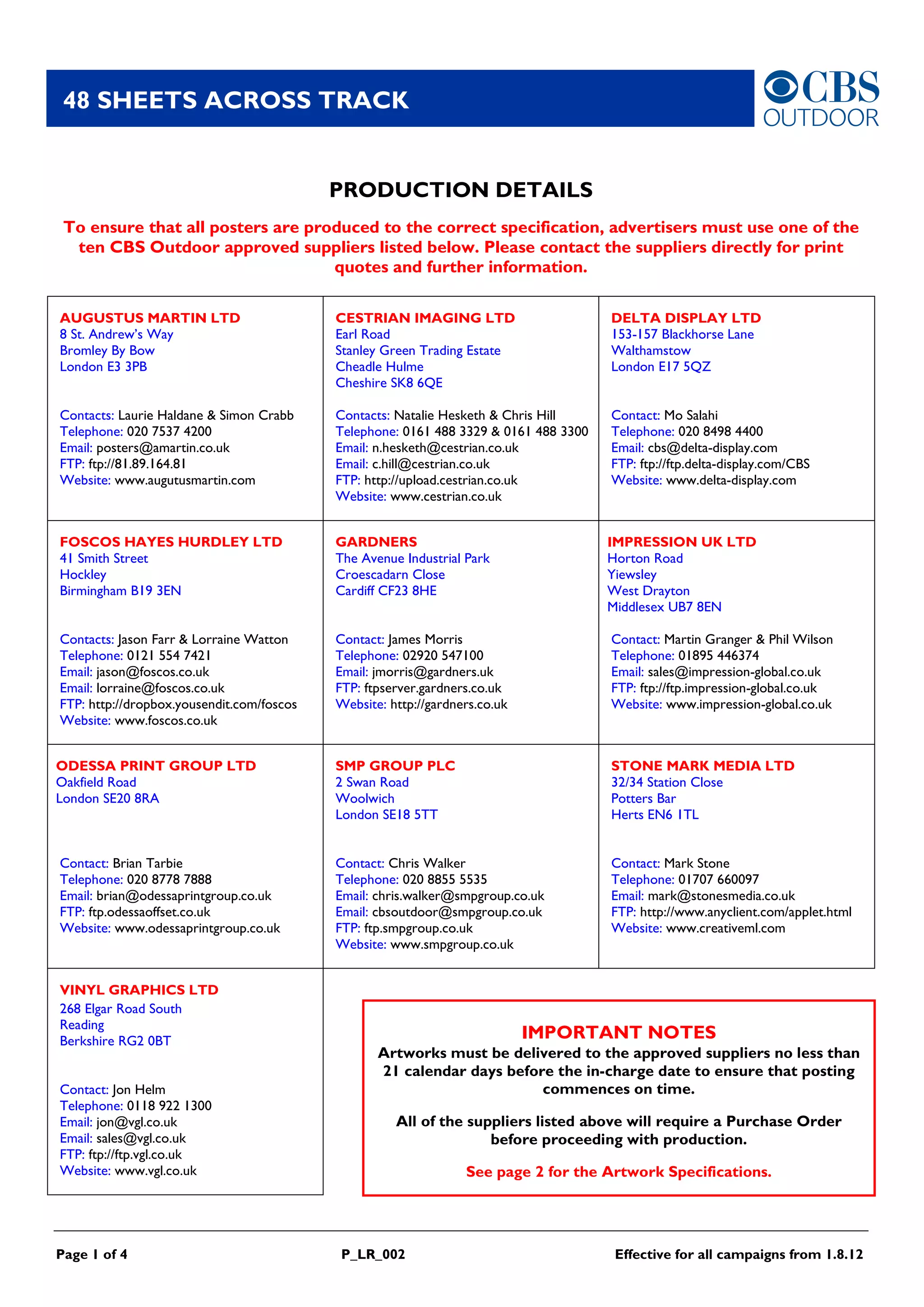 48 sheets across track | PDF