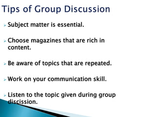 A presentation on group discussion | PPT