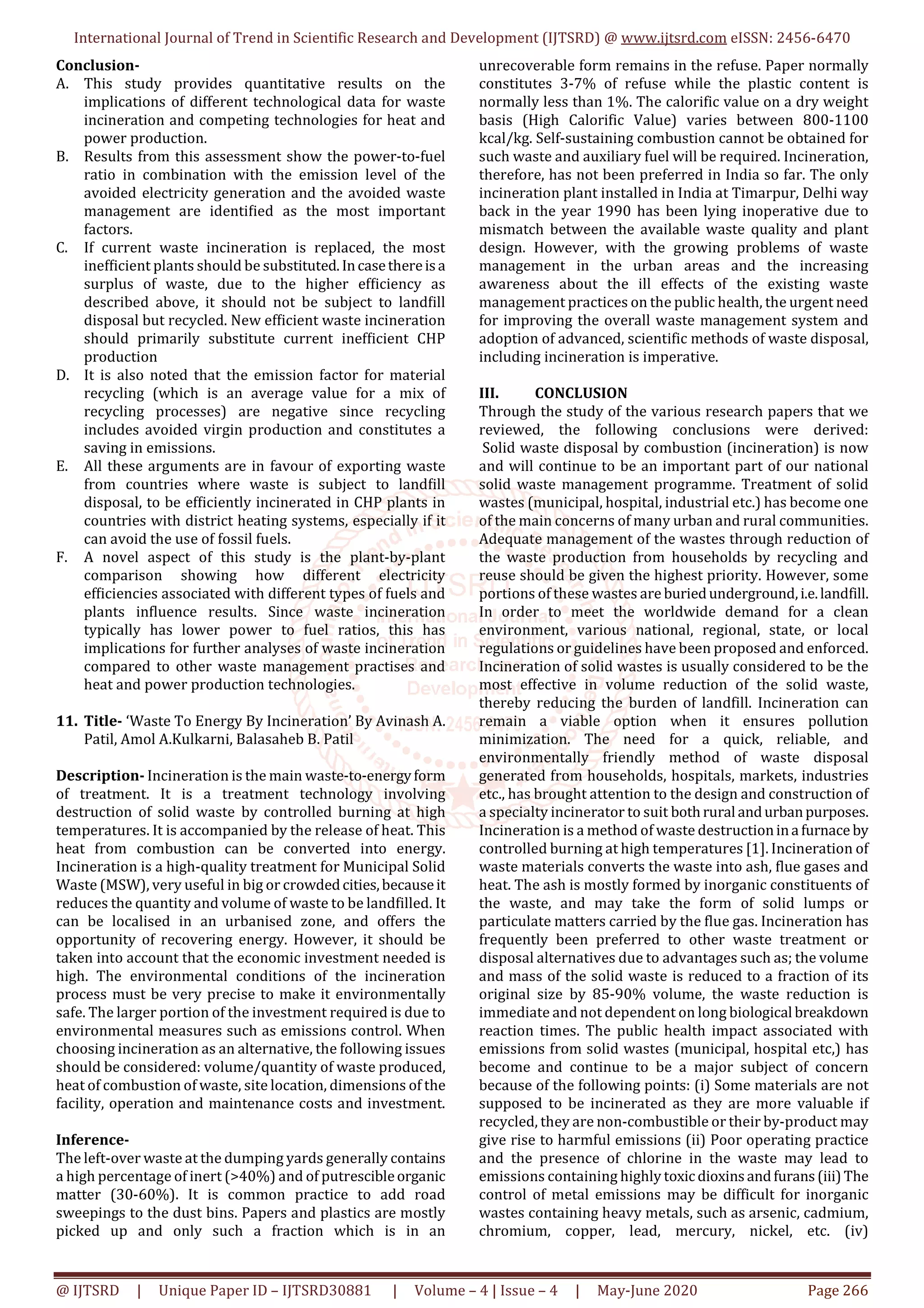 Waste Disposal through Portable Incinerator | PDF