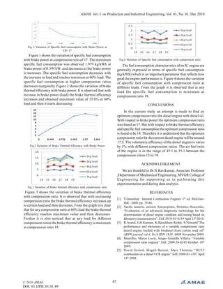 Performance Analysis of Variable Compression Ratio Engine using Diesel | PDF