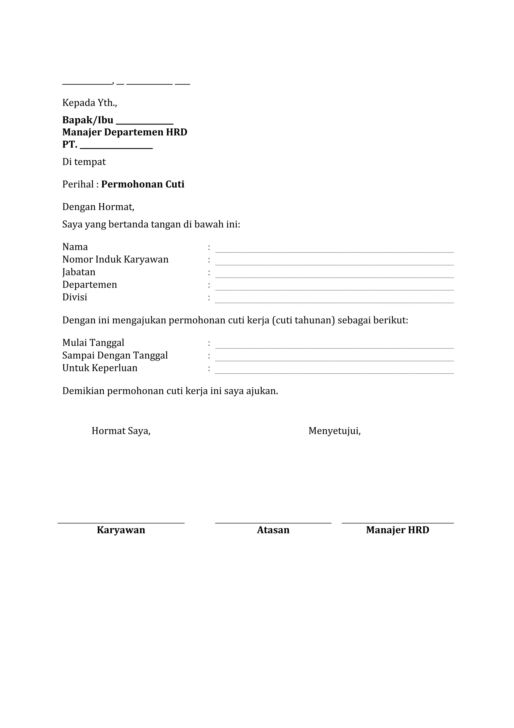 49. draf surat permohonan cuti | PDF