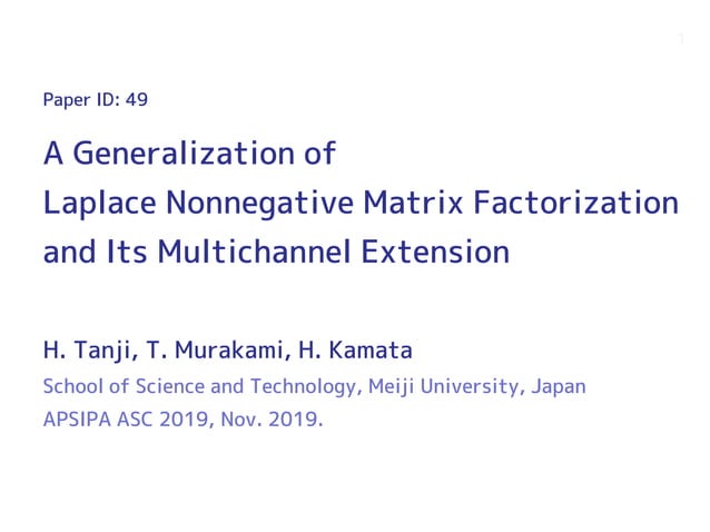 A Generalization of Laplace Nonnegative Matrix Factorizationand Its ...