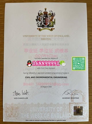 University of the West of England degree offer diploma Transcript | PDF