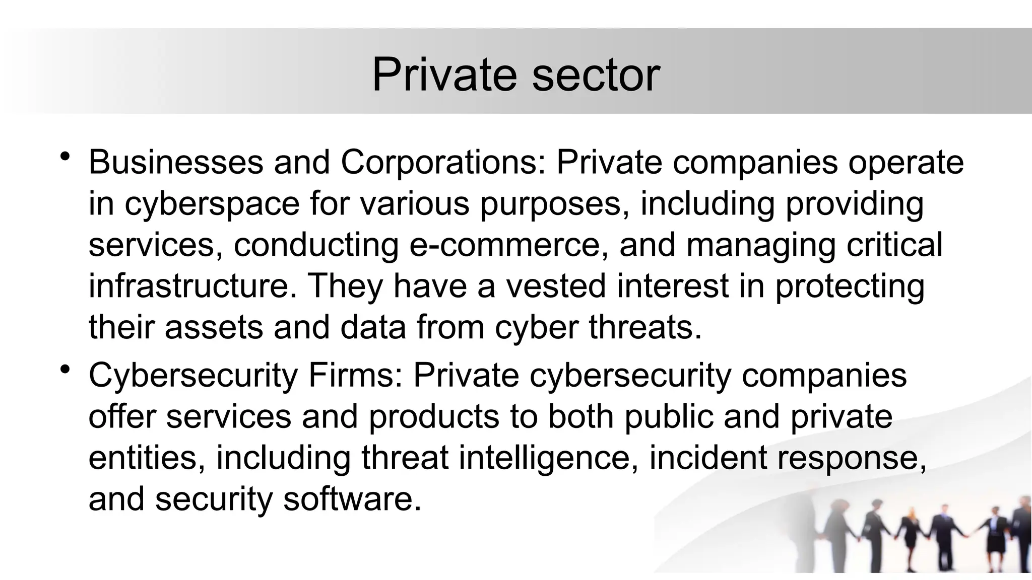 State and private sectors in cyberspace ppt | PPTX