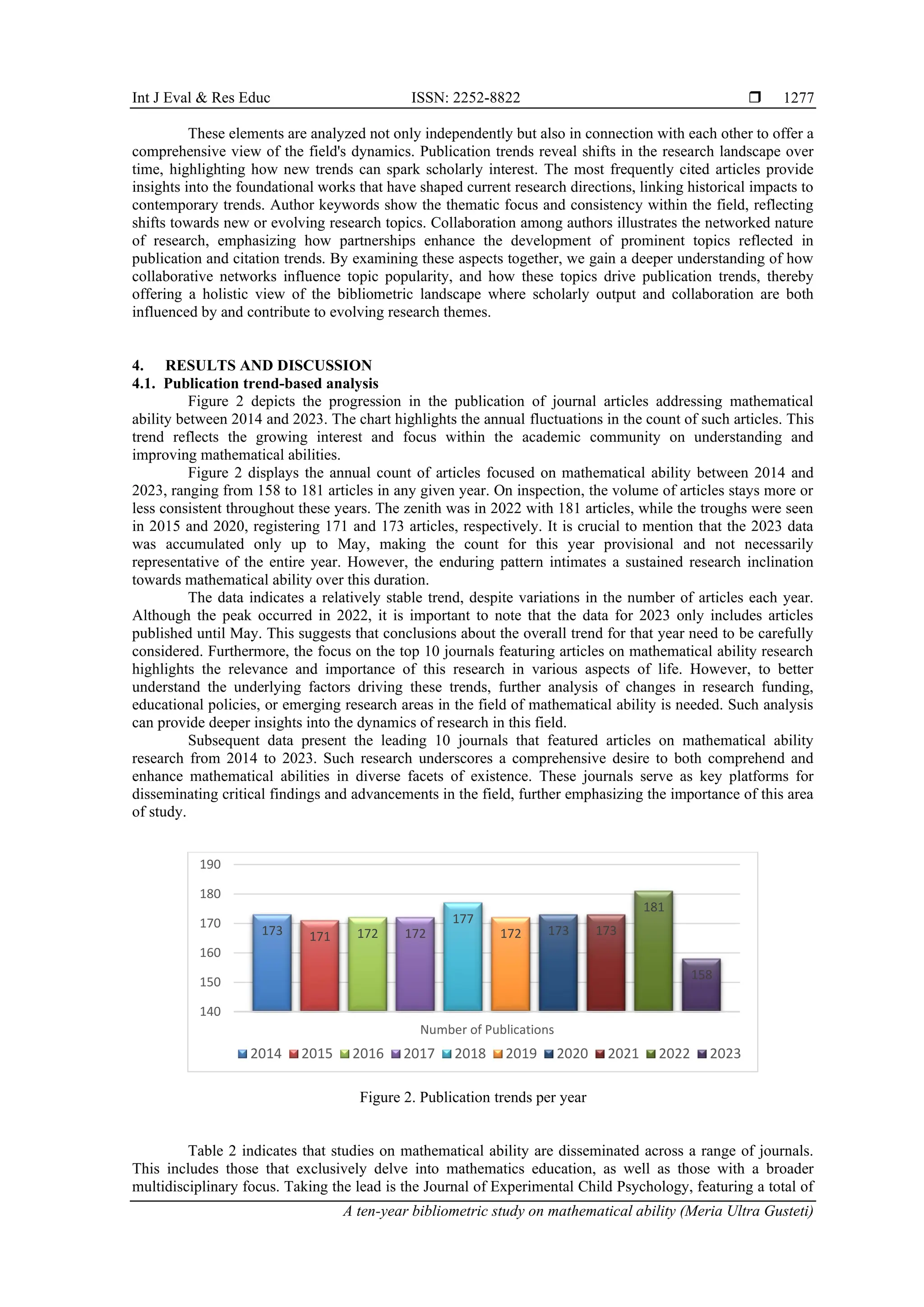 A ten-year bibliometric study on mathematical ability | PDF