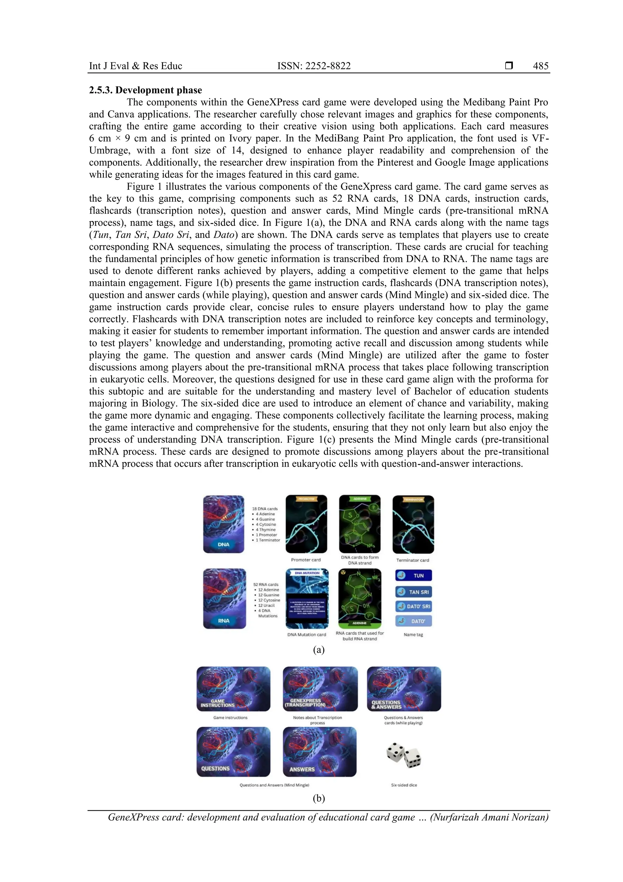 GeneXPress card: development and evaluation of educational card game ...