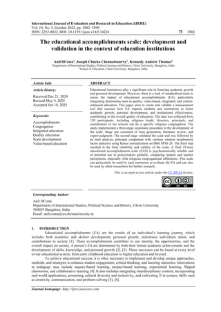 The educational accomplishments scale: development and validation in ...
