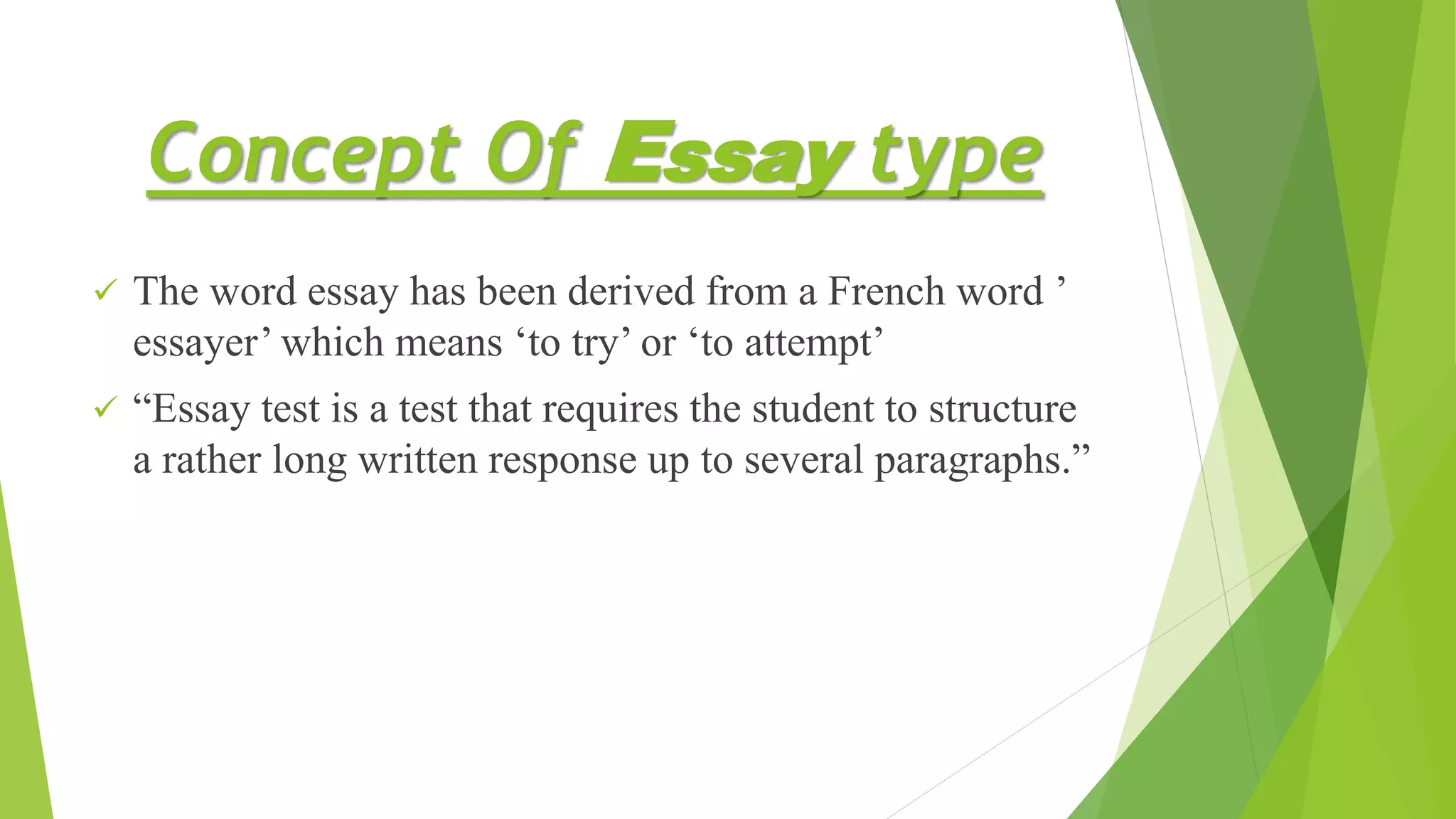 Essay Type Test | PPTX