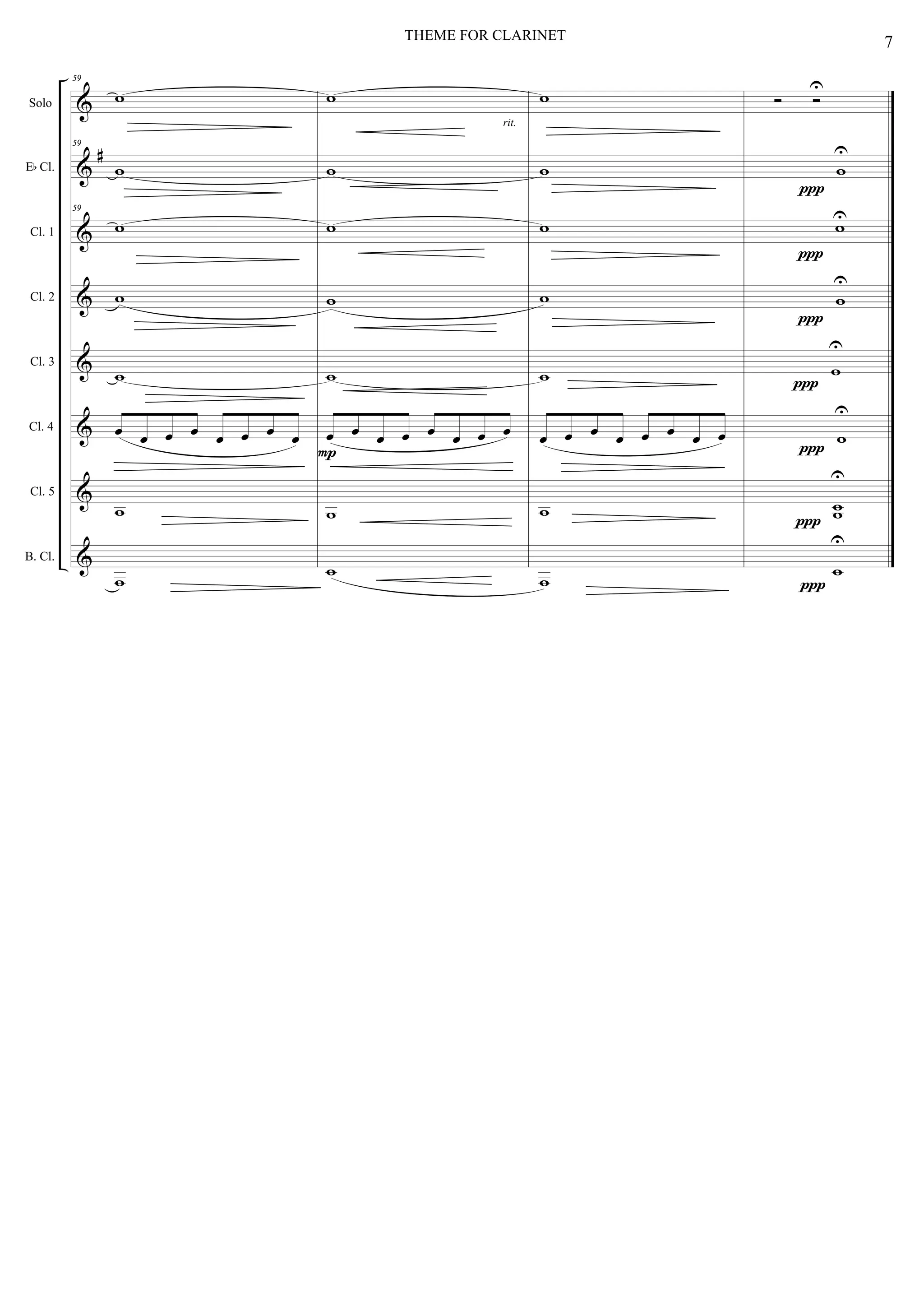 Theme for Clarinet - Mangani - Set of Clarinets | PDF | Classical Music ...