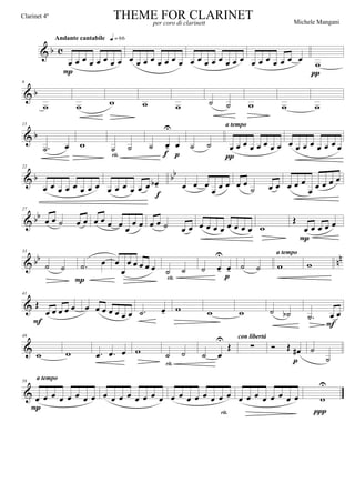 Theme for Clarinet - Mangani - Set of Clarinets | PDF