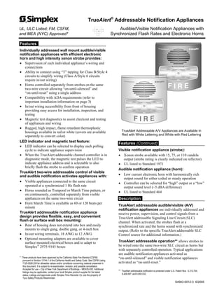 4903-0012 - Addressable Strobe with Horn - 4903-9451, 52, 53, 54, 55.pdf