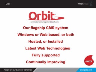 OCCMS - Orbit Information | PPT