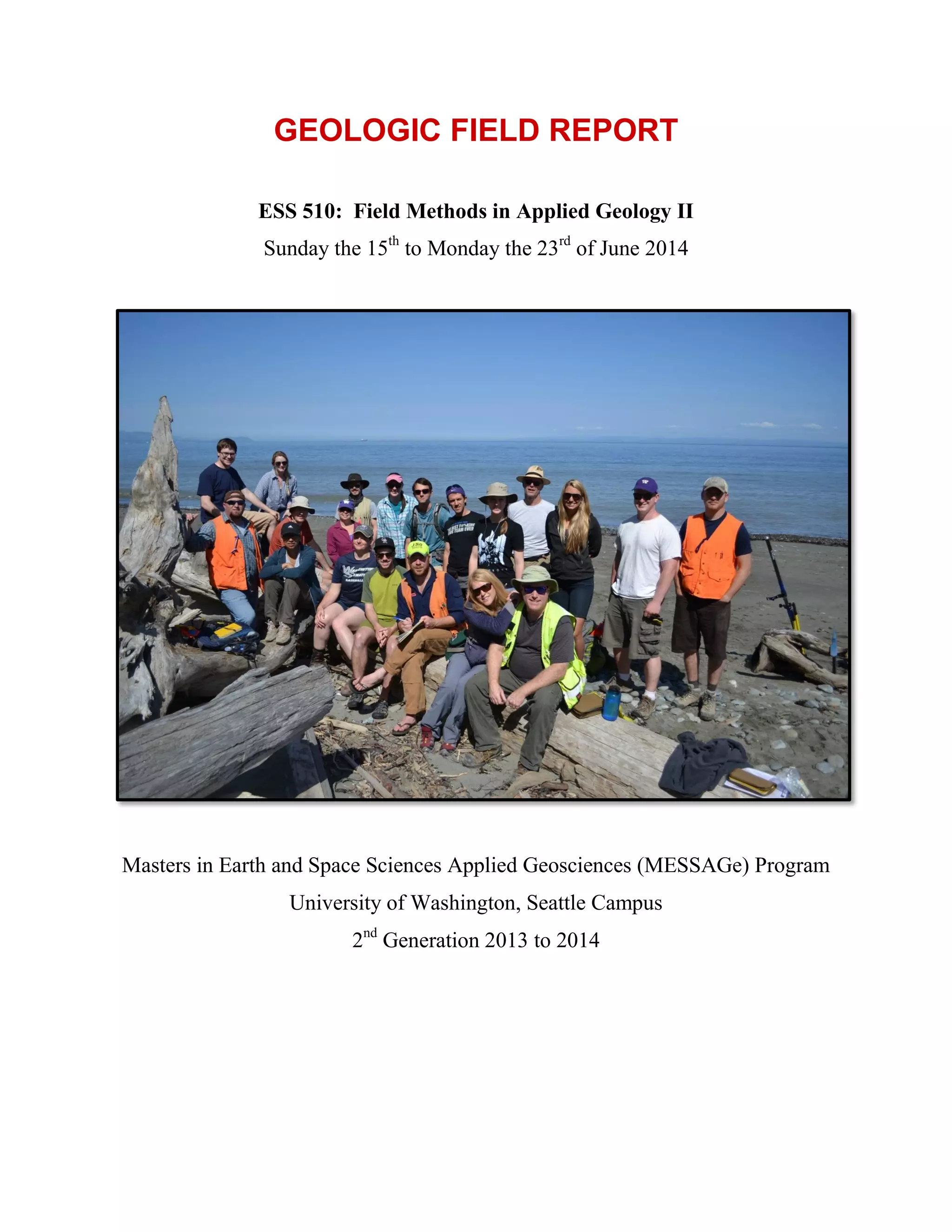 Field Geology Report_R | PDF | Geography | Science