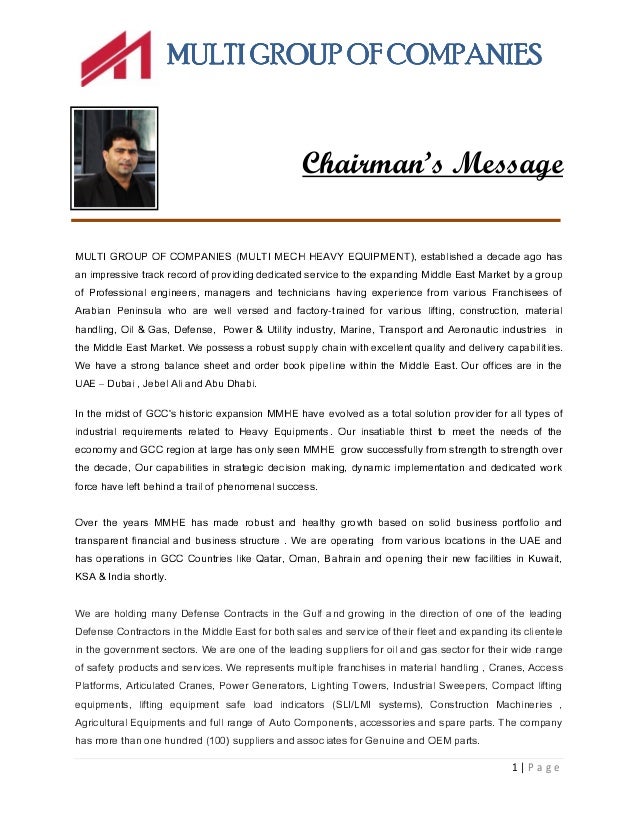 Chairman's Message