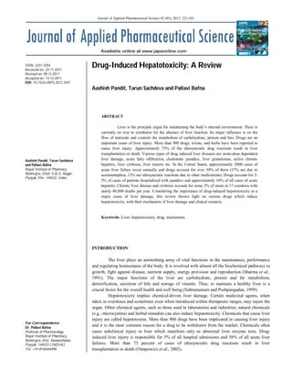 drug induced hepatotoxicity. paracetamol | PDF