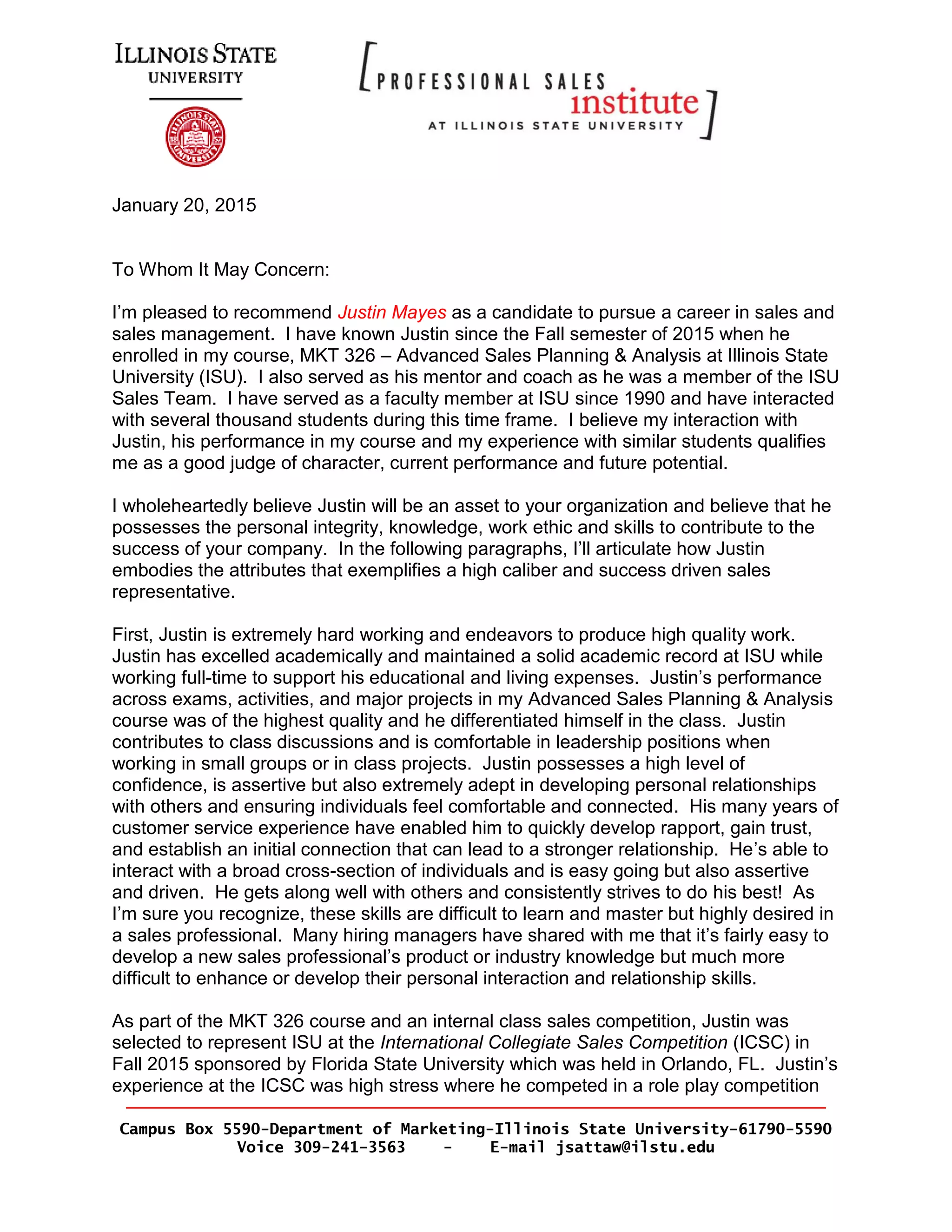 2015 Dr. Attaway ISU Letter of Rec | PDF