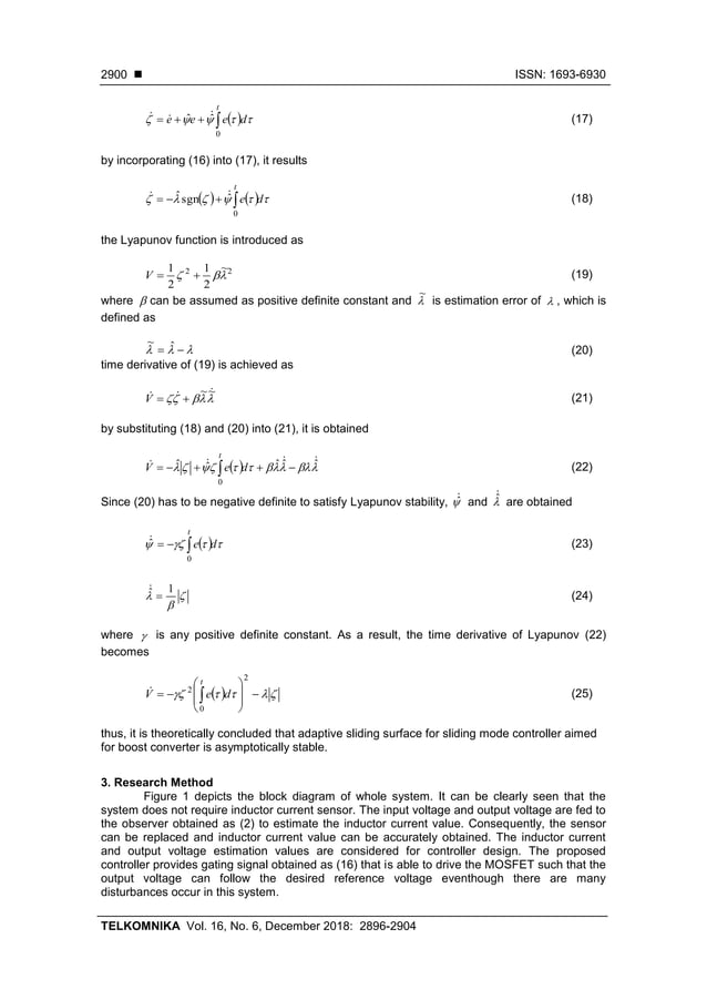 Voltage Regulation of Boost Converter using Observer based Sliding Mode Controller | PDF
