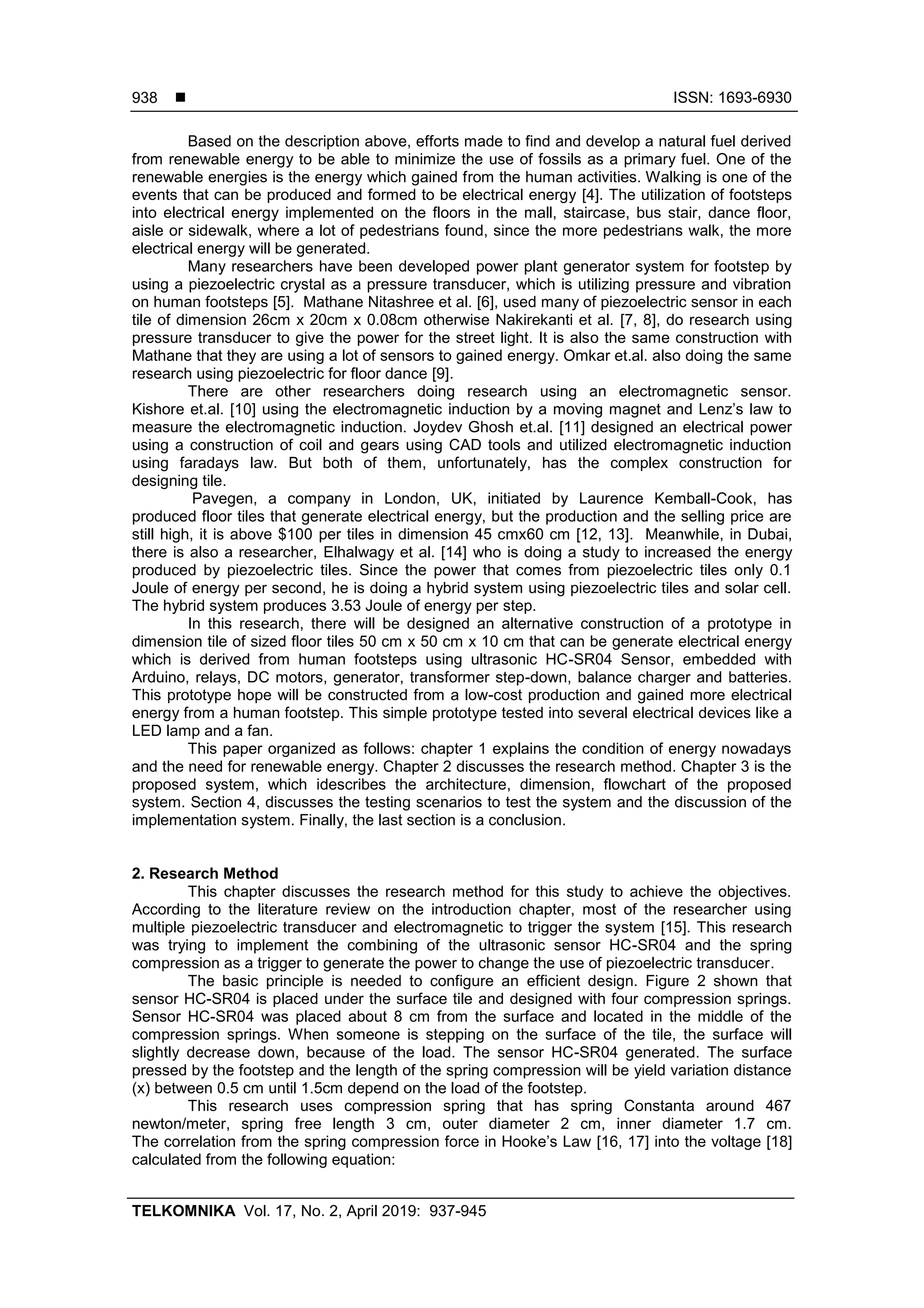 Prototype of human footstep power generator using ultrasonic sensor | PDF