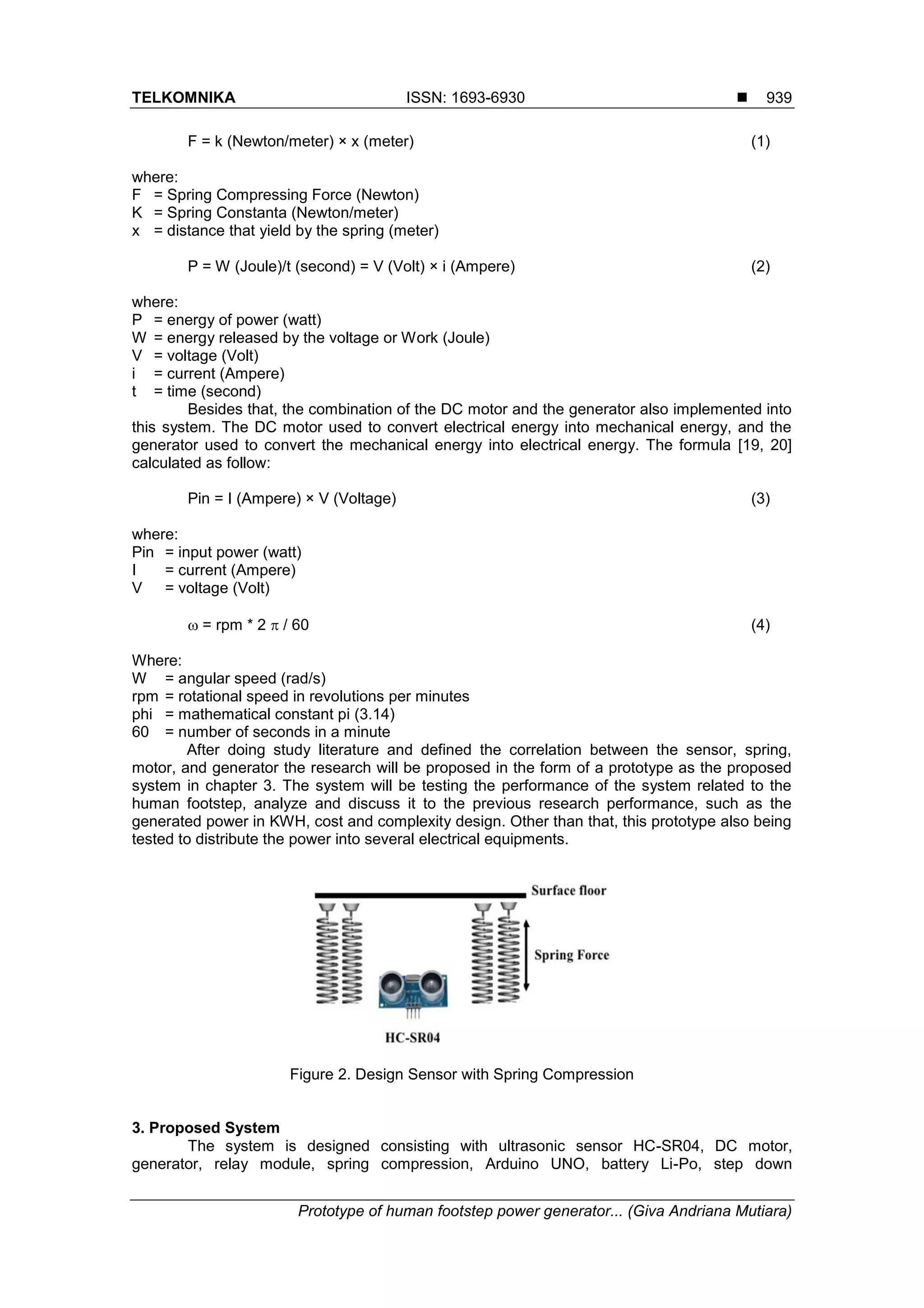 Prototype of human footstep power generator using ultrasonic sensor | PDF