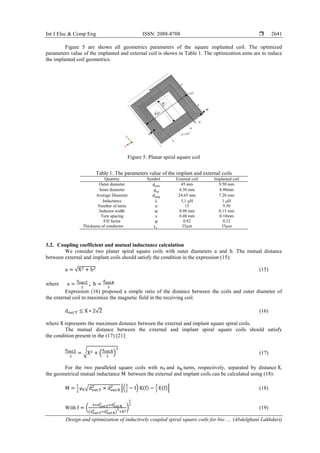 Design and Optimization of Inductively Coupled Spiral Square Coils for Bio-Implantable Micro ...