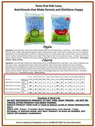 Horizon Fruit Pockets 2-3-2015 | PDF