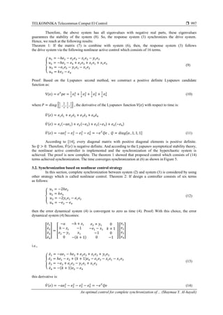 An optimal control for complete synchronization of 4D Rabinovich hyperchaotic systems | PDF