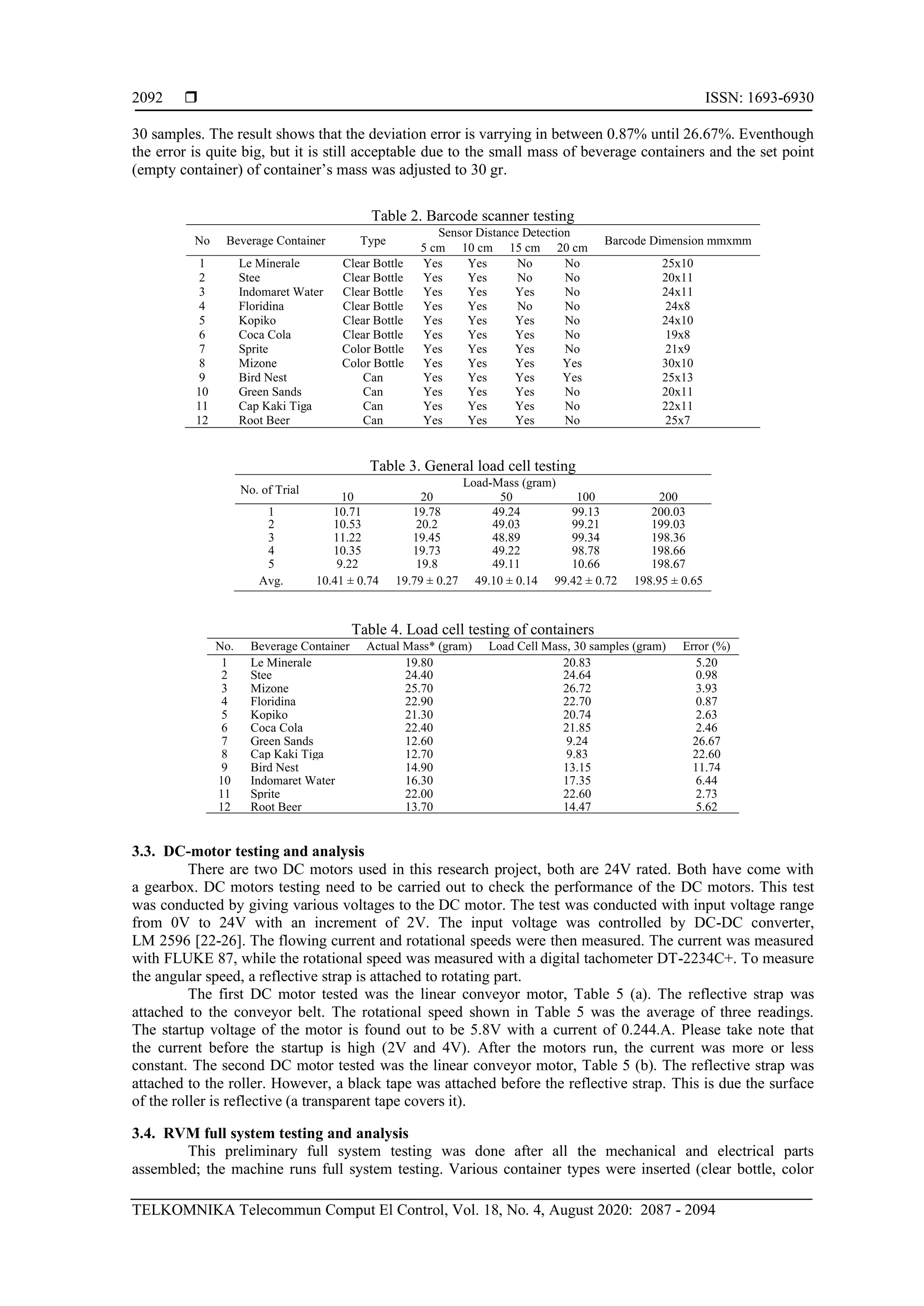 Developing barcode scan system of a small-scaled reverse vending ...