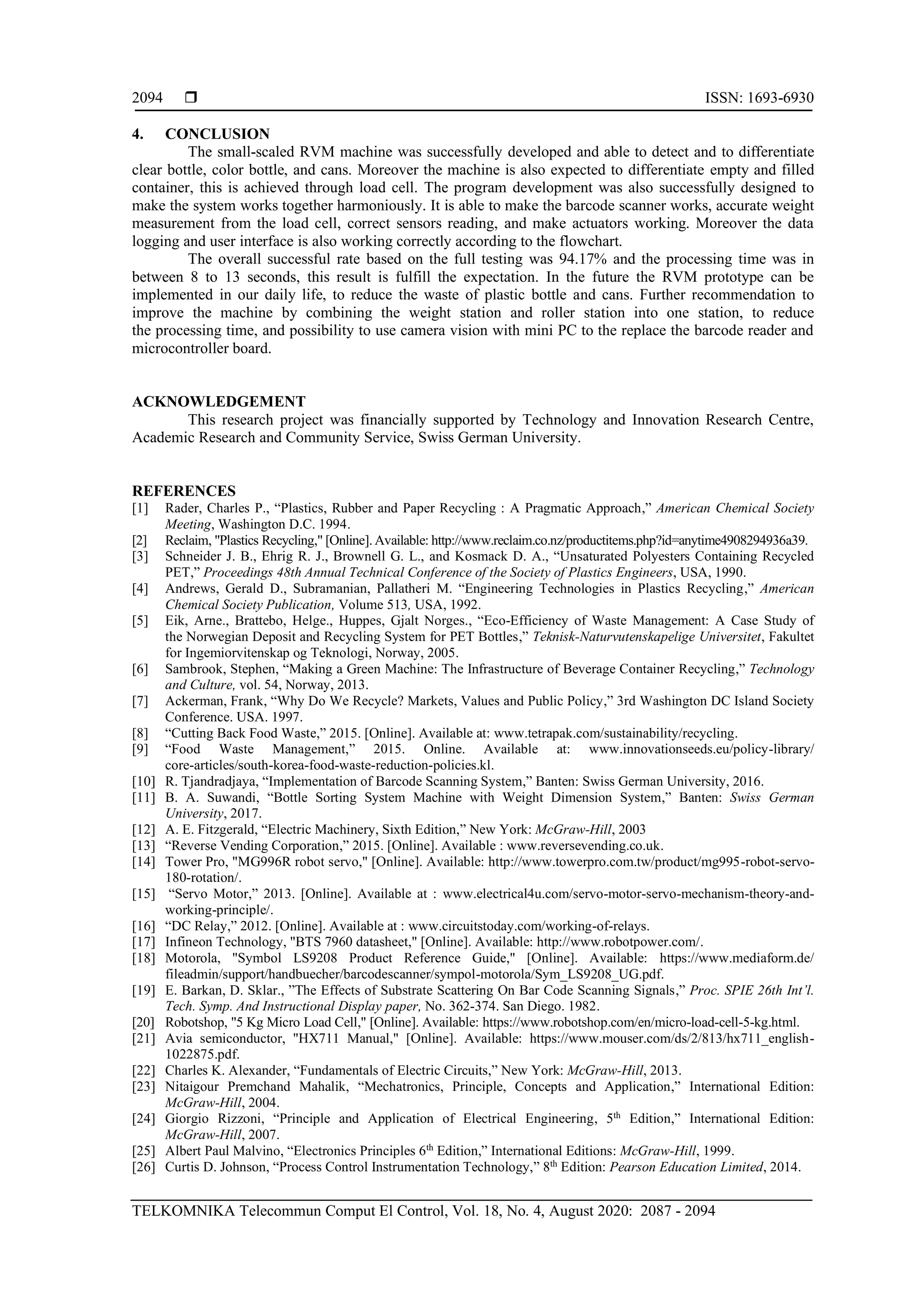 Developing barcode scan system of a small-scaled reverse vending ...