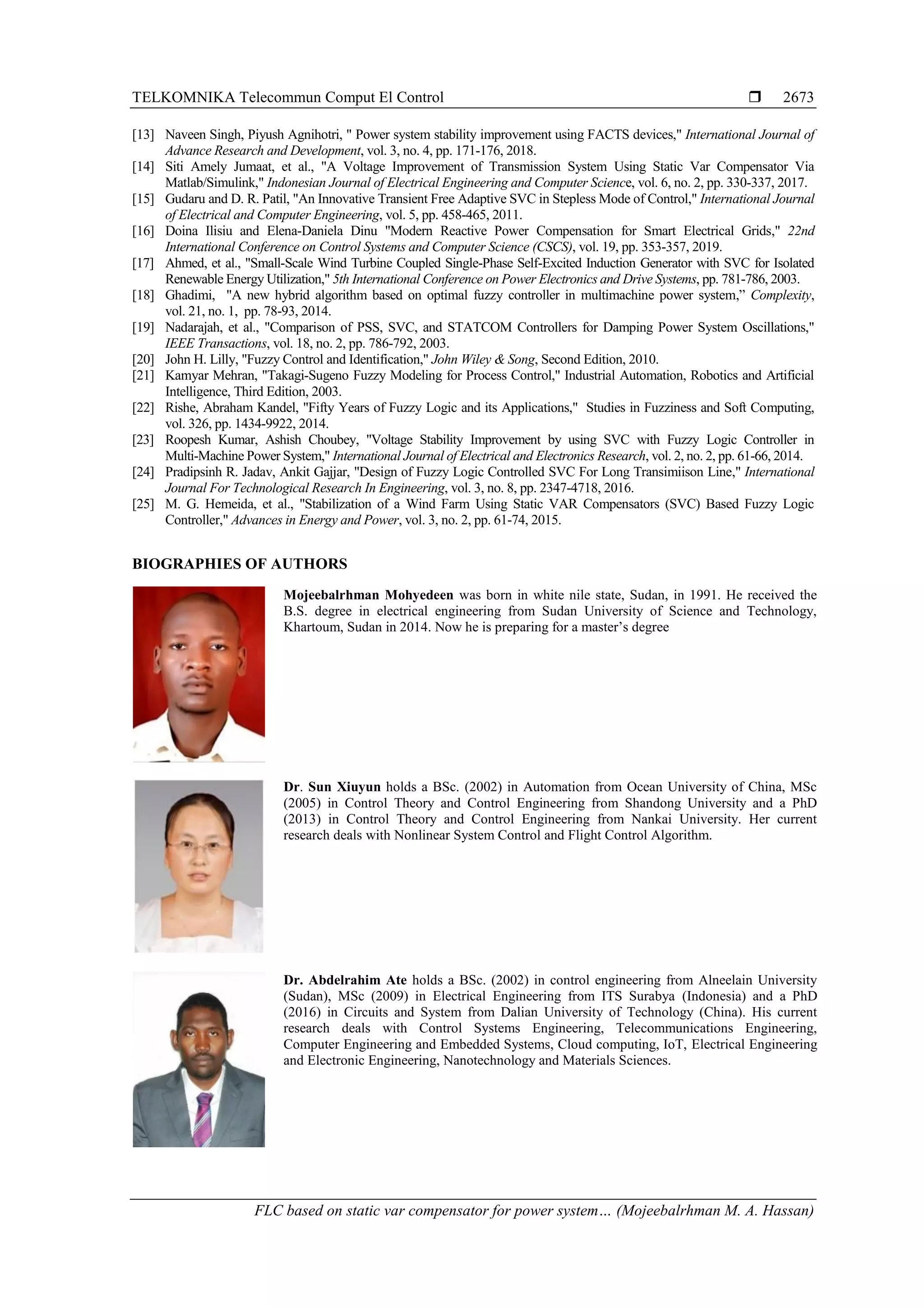 FLC based on static var compensator for power system transient stability enhancement | PDF