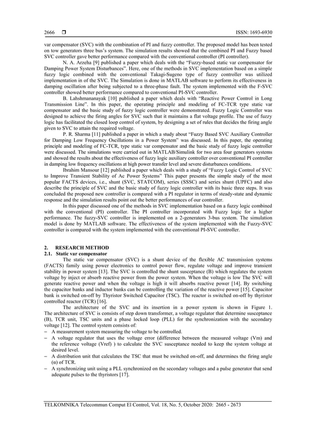 FLC based on static var compensator for power system transient stability enhancement | PDF