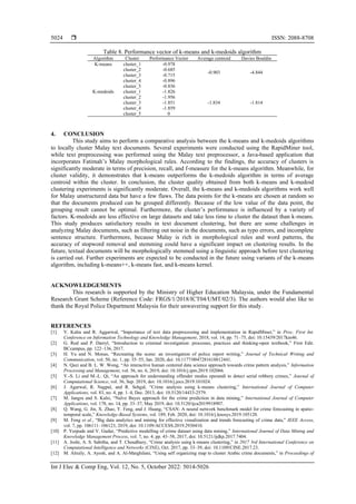 Performance analysis in text clustering using k-means and k-medoids algorithms for Malay crime ...