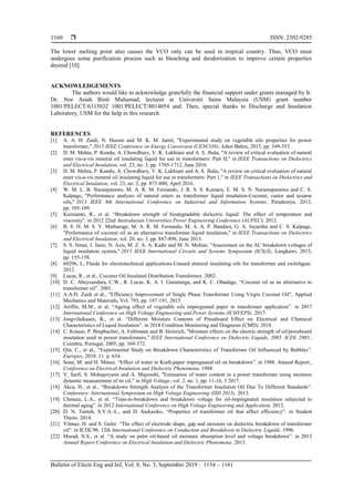 Virgin coconut oil dielectrical properties as electrical insulation material | PDF